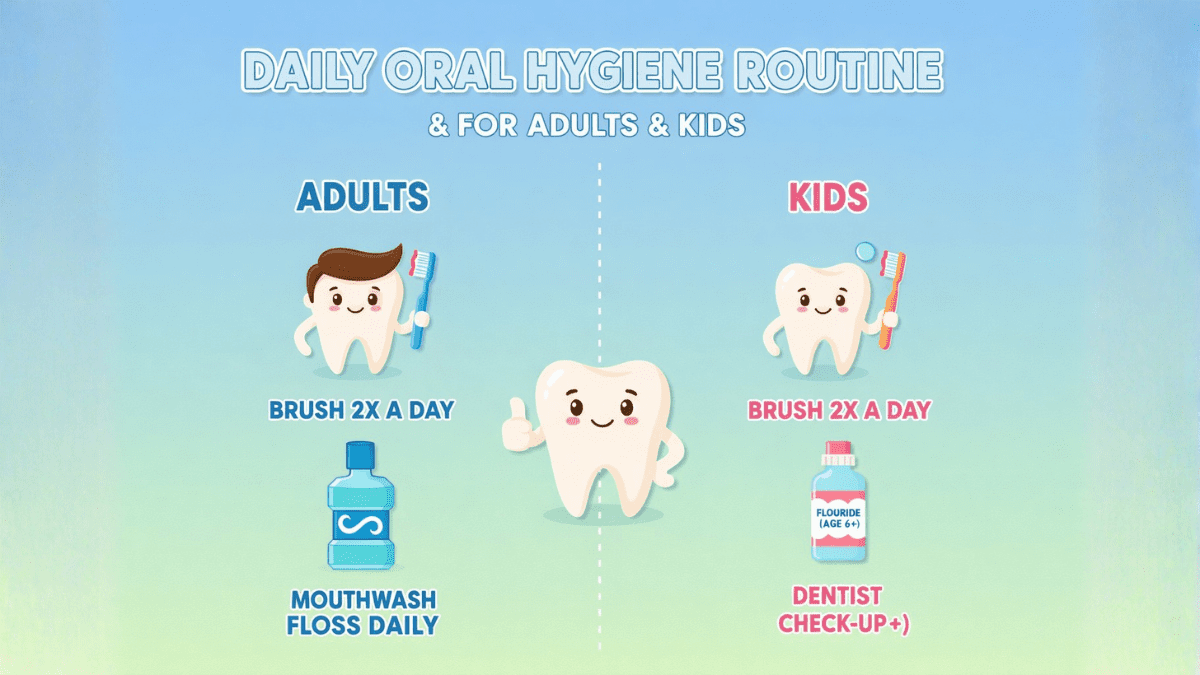 Daily Oral Hygiene Routine For Adults & Kids