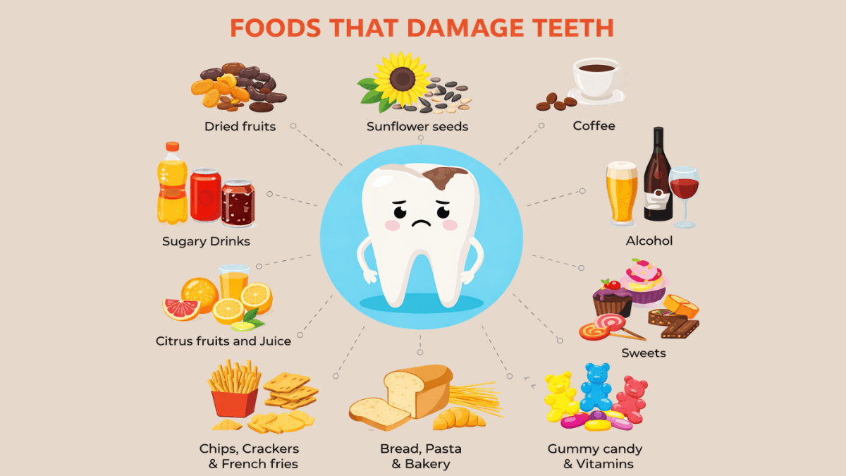 Foods That Damage Teeth and Cause Cavities